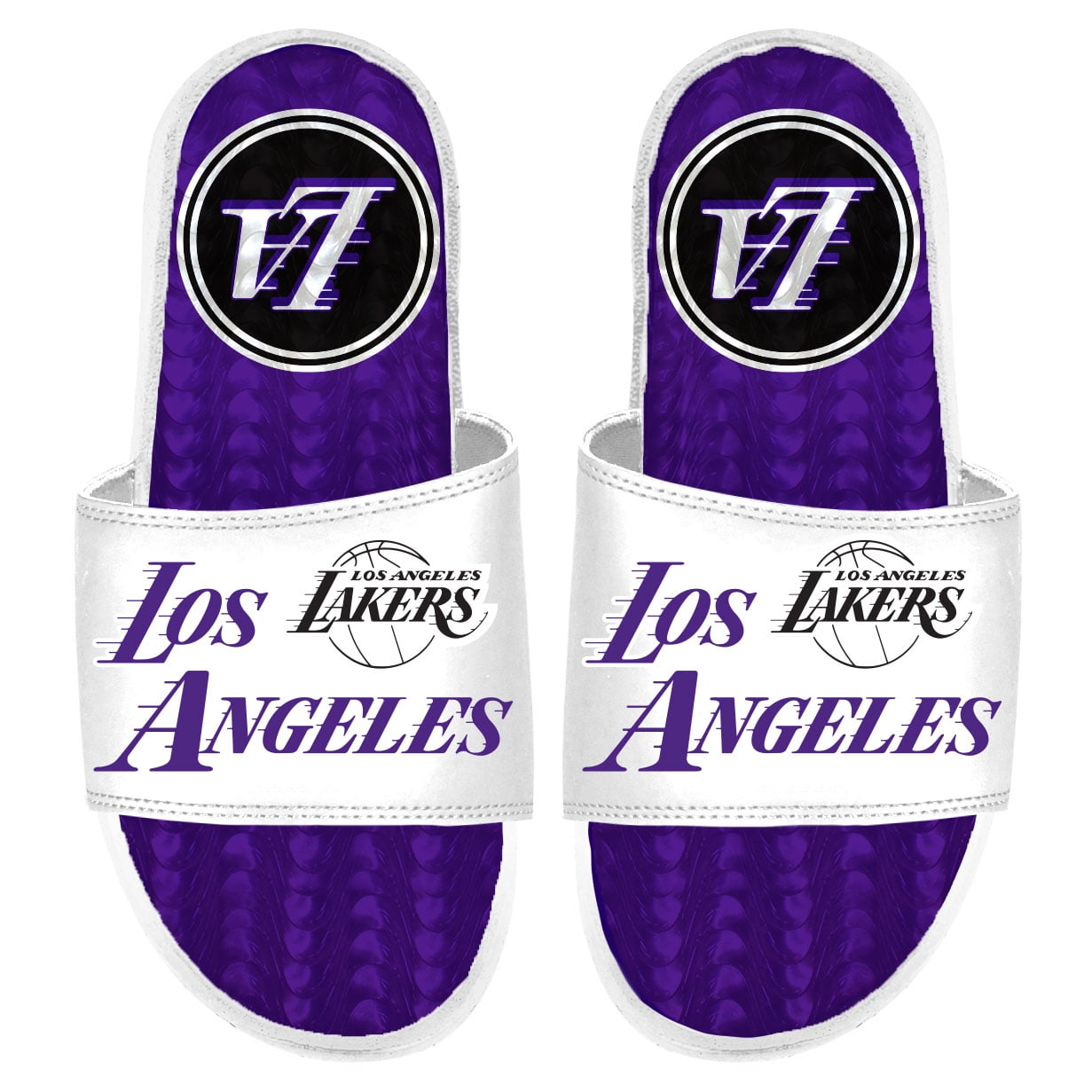 ISlide White Los Angeles Lakers 2022/23 City Edition Gel Slide Sandals ...