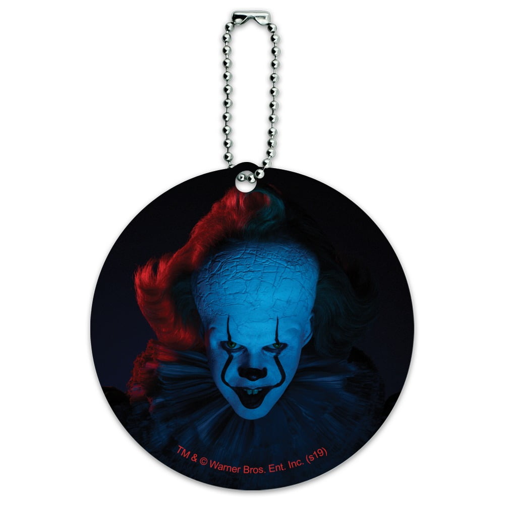 IT: Chapter 2 Blue Pennywise Round Luggage ID Tag Card Suitcase Carry ...