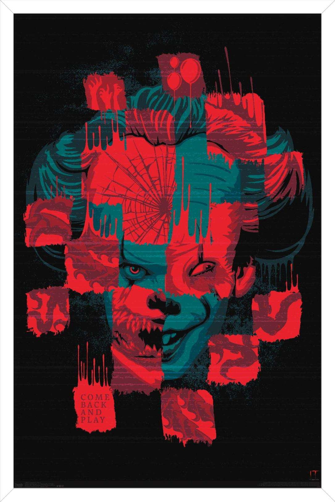 IT: Chapter 2 - Faces Wall Poster, 14.725" x 22.375", Framed - Walmart.com