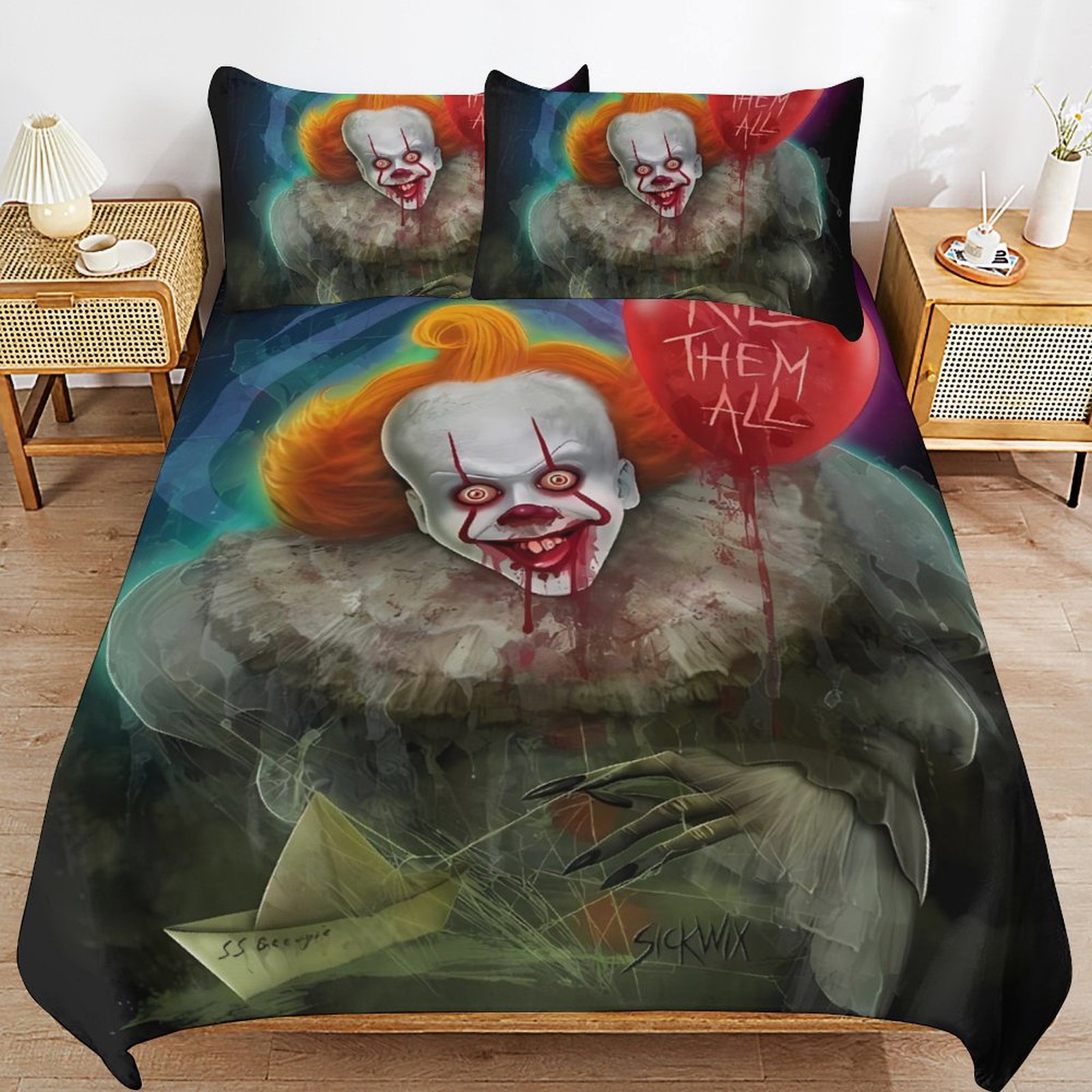 IT Chapter 2 Pennywise Bed Duvet Cover Microfiber Bedding Sets 3D ...