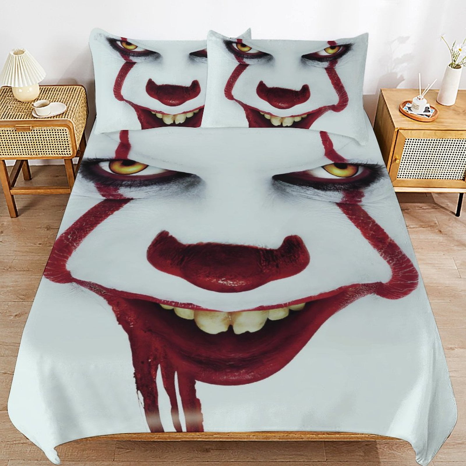 IT Chapter 2 Pennywise Face Bed Duvet Cover Microfiber Bedding Sets 3D ...