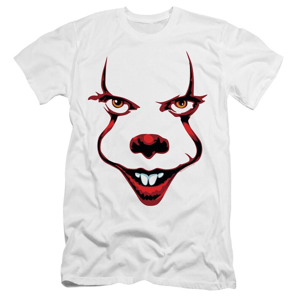 IT Chapter Two Slim Fit T-Shirt Pennywise Face White Tee - Walmart.com