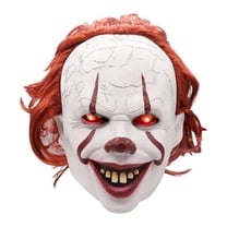 Adult Pennywise Clown Mask with Hair - Latex Movie Costume Accessory ...