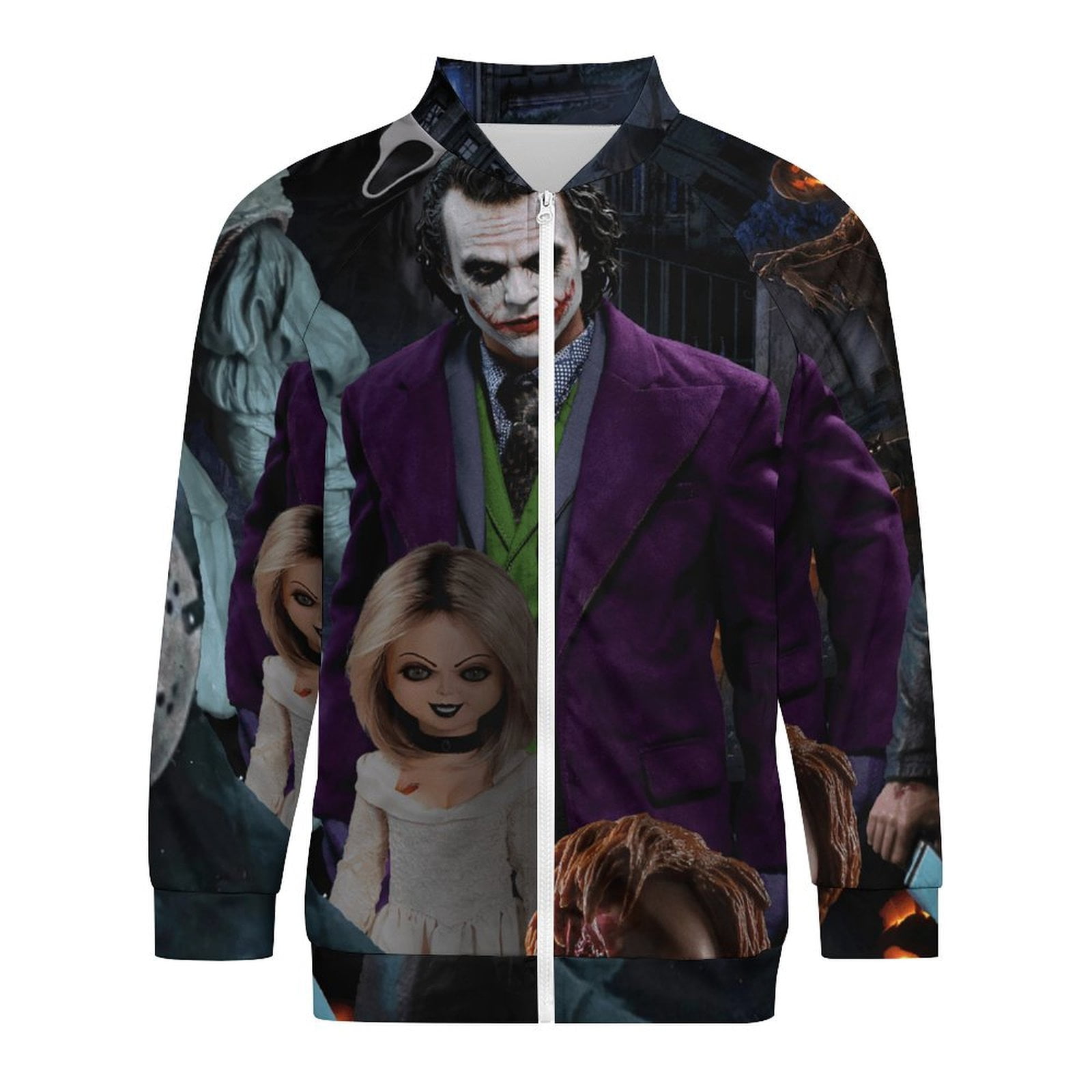 IT Halloween Cartoon crew neck zip-up sweatshirt for teens and men XL ...