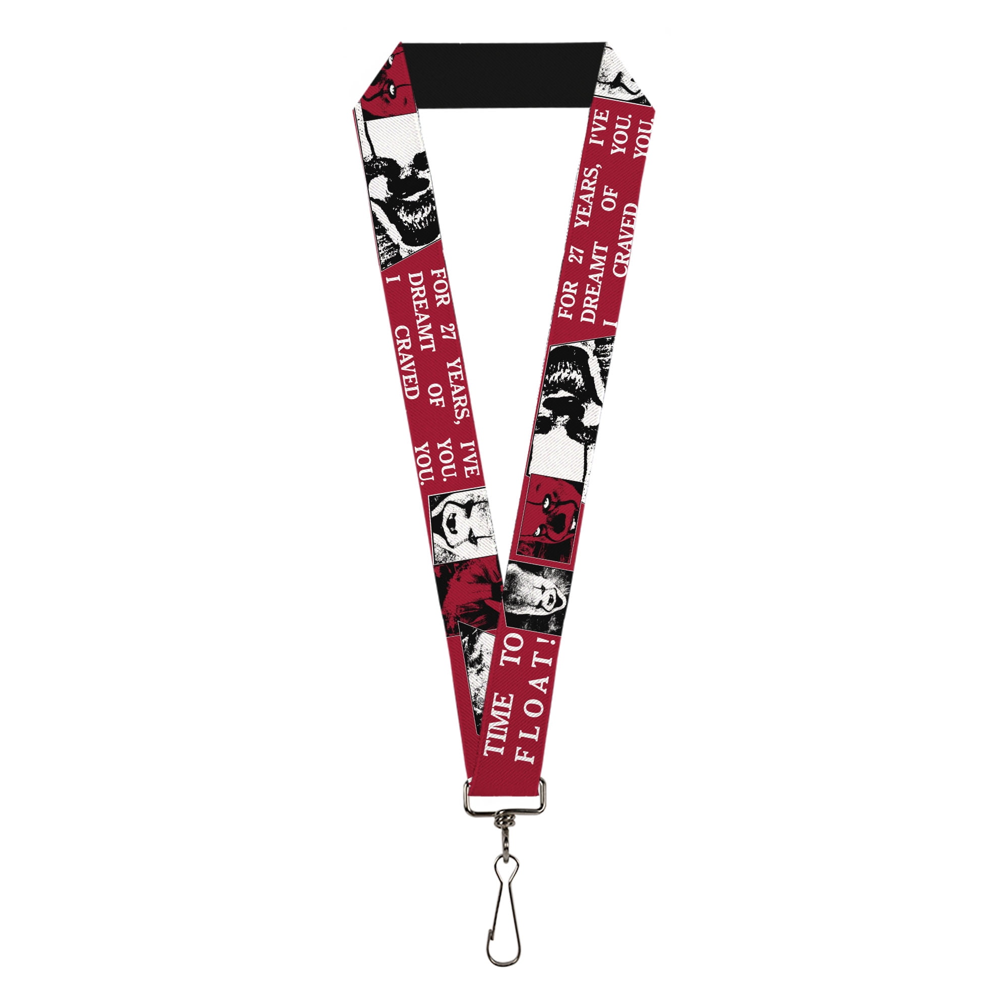IT Lanyard, It Pennywise Poses and Quotes Collage Red White Grays ...