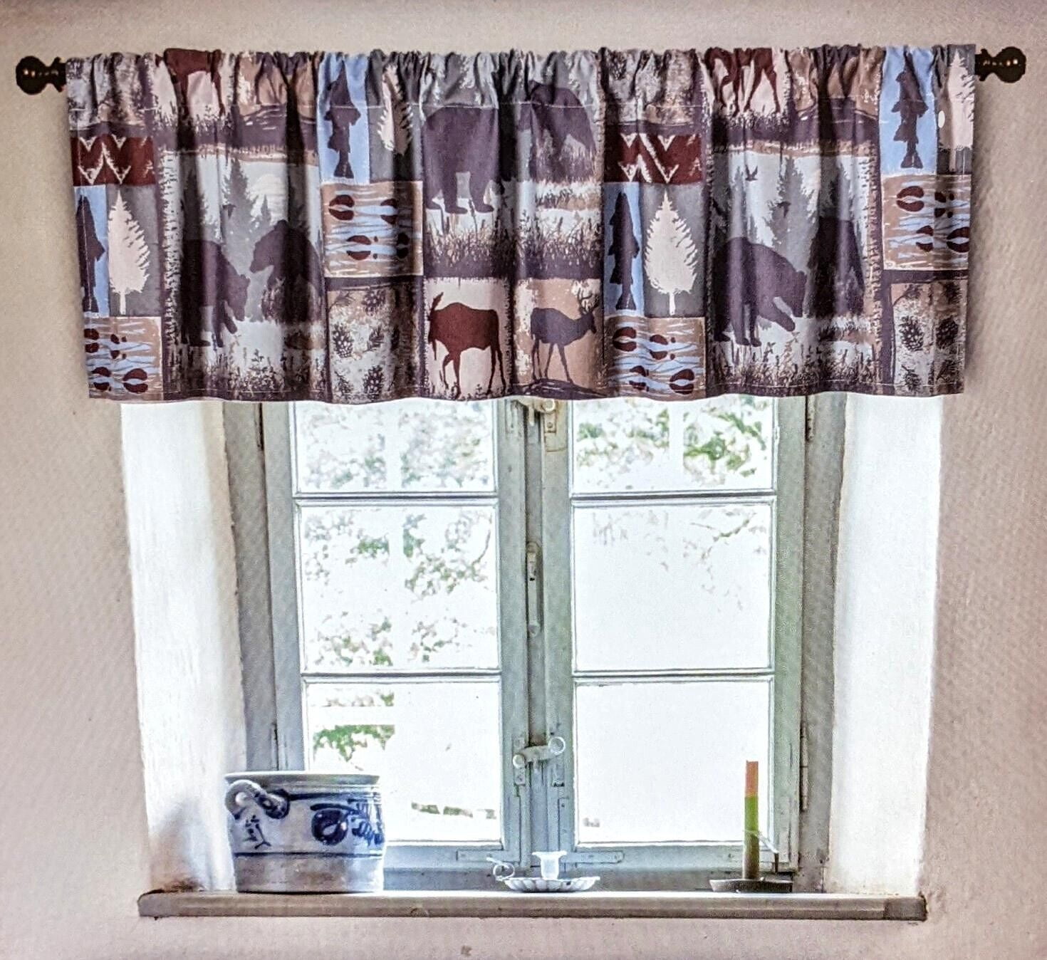 IT'S A WILDLIFE! Wilderness Cabin Window Valance, 72" x 16" by DeLeon ...