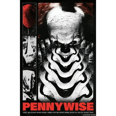 IT: Chapter 2 - Smile One Sheet Wall Poster with Wooden Magnetic Frame ...