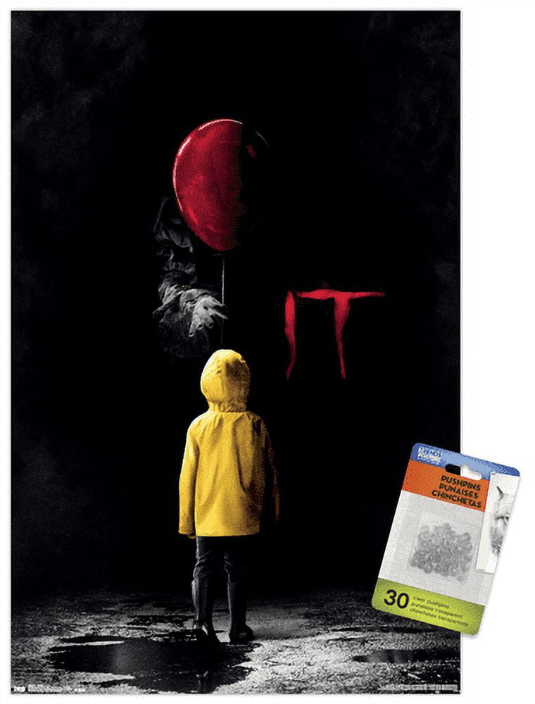 IT - Teaser One Sheet Wall Poster with Push Pins, 14.725" x 22.375 ...