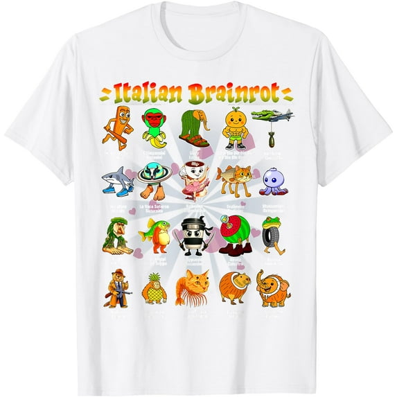 ITALIAN BRAINROT Funny Italian Brainrot Meme Character T-Shirt,White ...