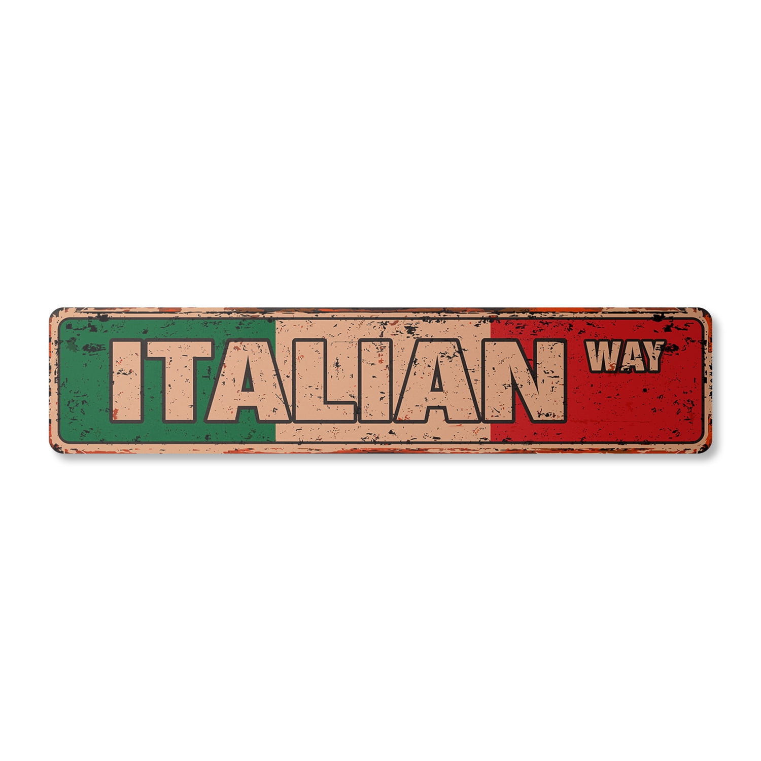 ITALIAN FLAG Vintage Plastic Street Sign italy italiano flags pride ...