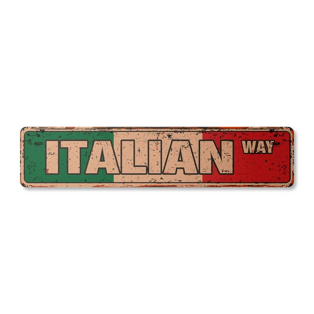 ITALIAN FLAG Vintage Plastic Street Sign italy italiano flags pride ...