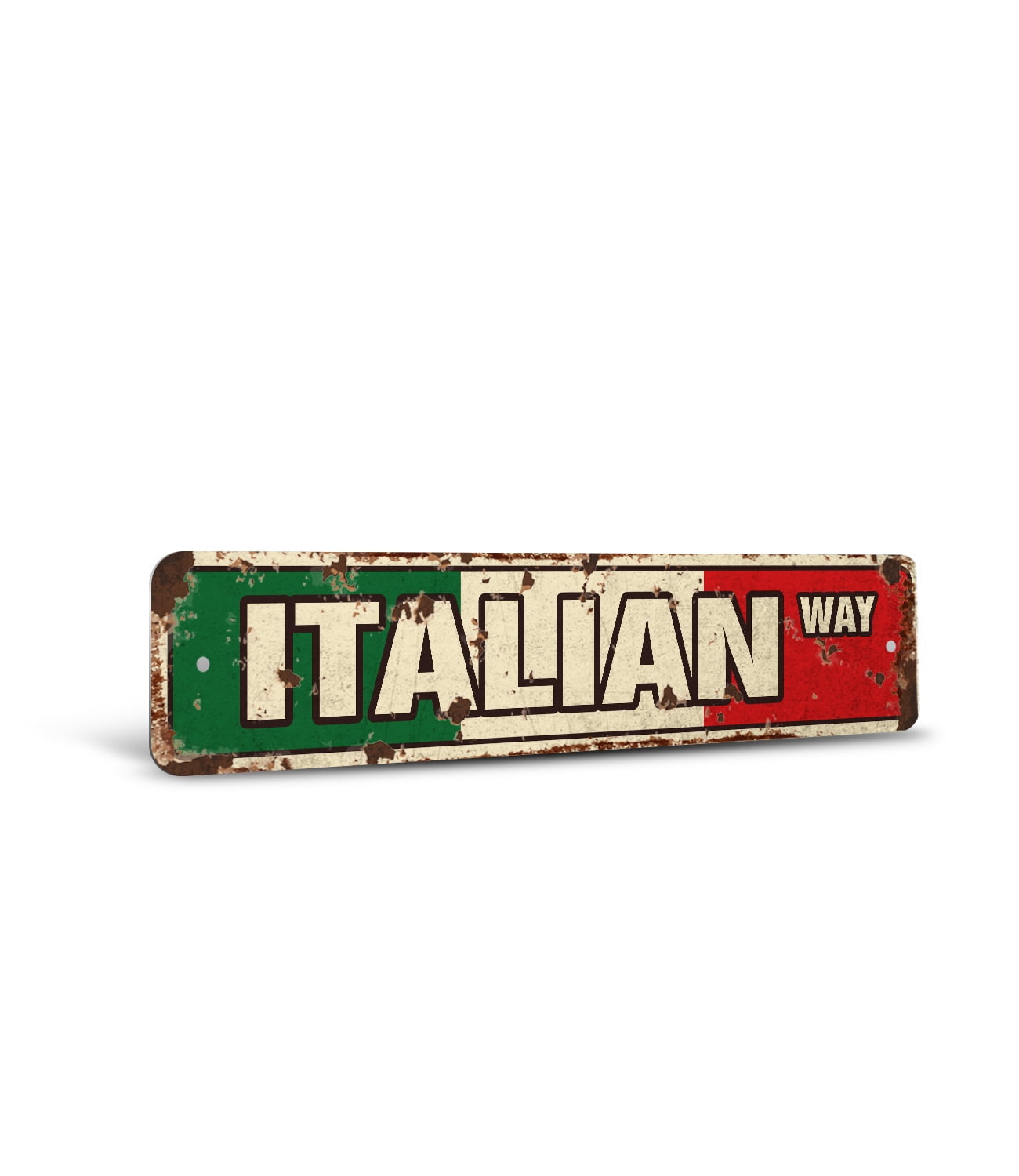 ITALIAN FLAG Vintage Style Rustic Street Sign – Italy Italiano Flags ...
