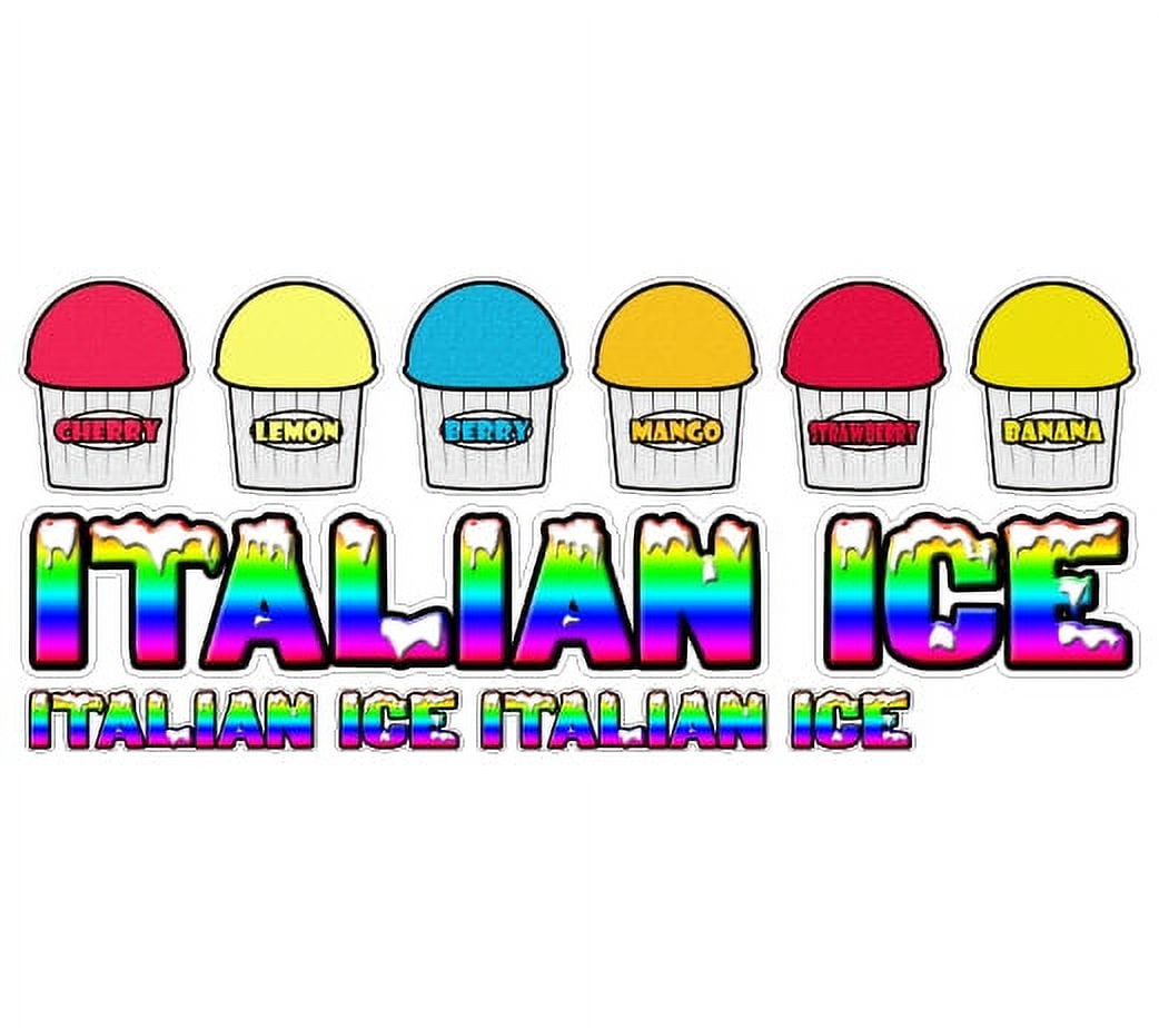 ITALIAN ICE II- 7 Concession Decals + 2 FREE stand cart - Walmart.com