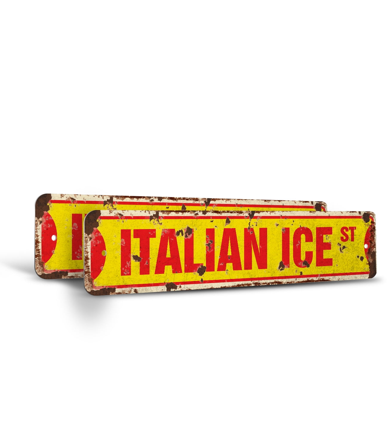 ITALIAN ICE Vintage Style Rustic Street Sign – (2 Pack) Store Shaved ...