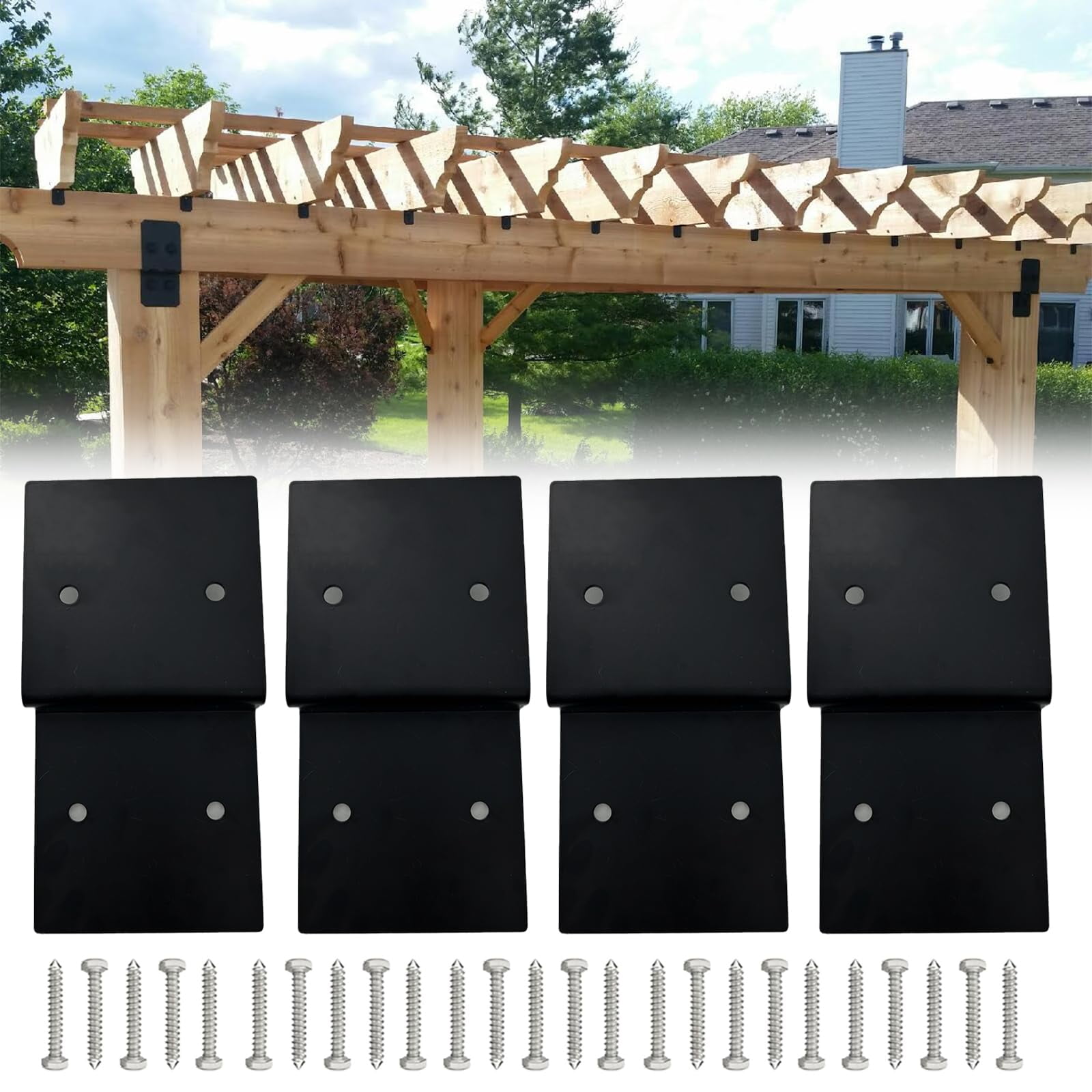 ITEVE.GD 12.5" x 5" Z-Shape Heavy Duty Steel Brackets for Wood Post to ...
