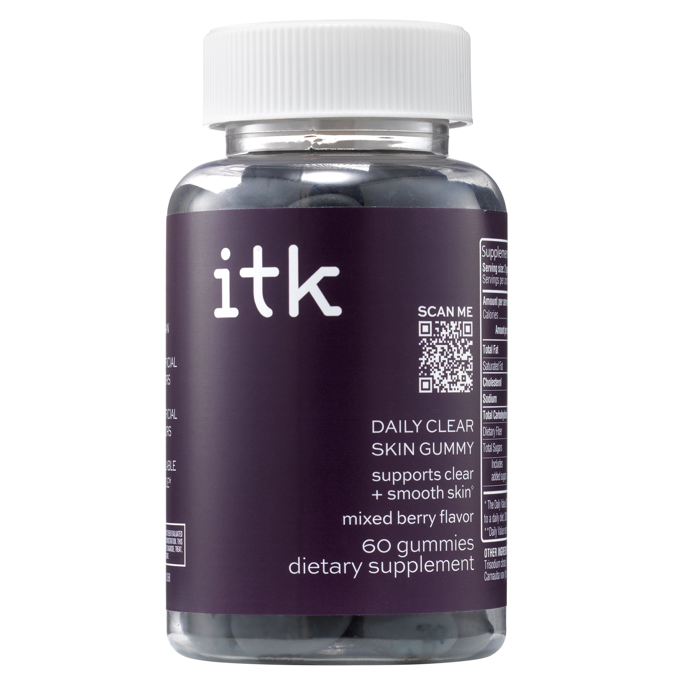 ITK Daily Clear Skin Chewable Supplement with Probiotics + Zinc, Mixed ...