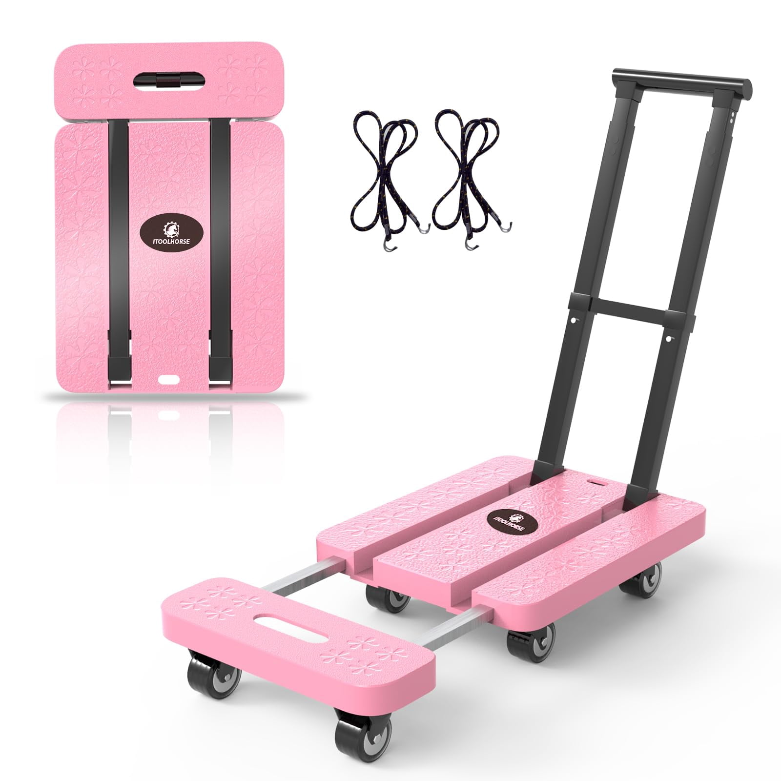 ITOOLHORSE Folding Hand Truck,500lbs Heavy Duty Utility Dolly,Luggage ...