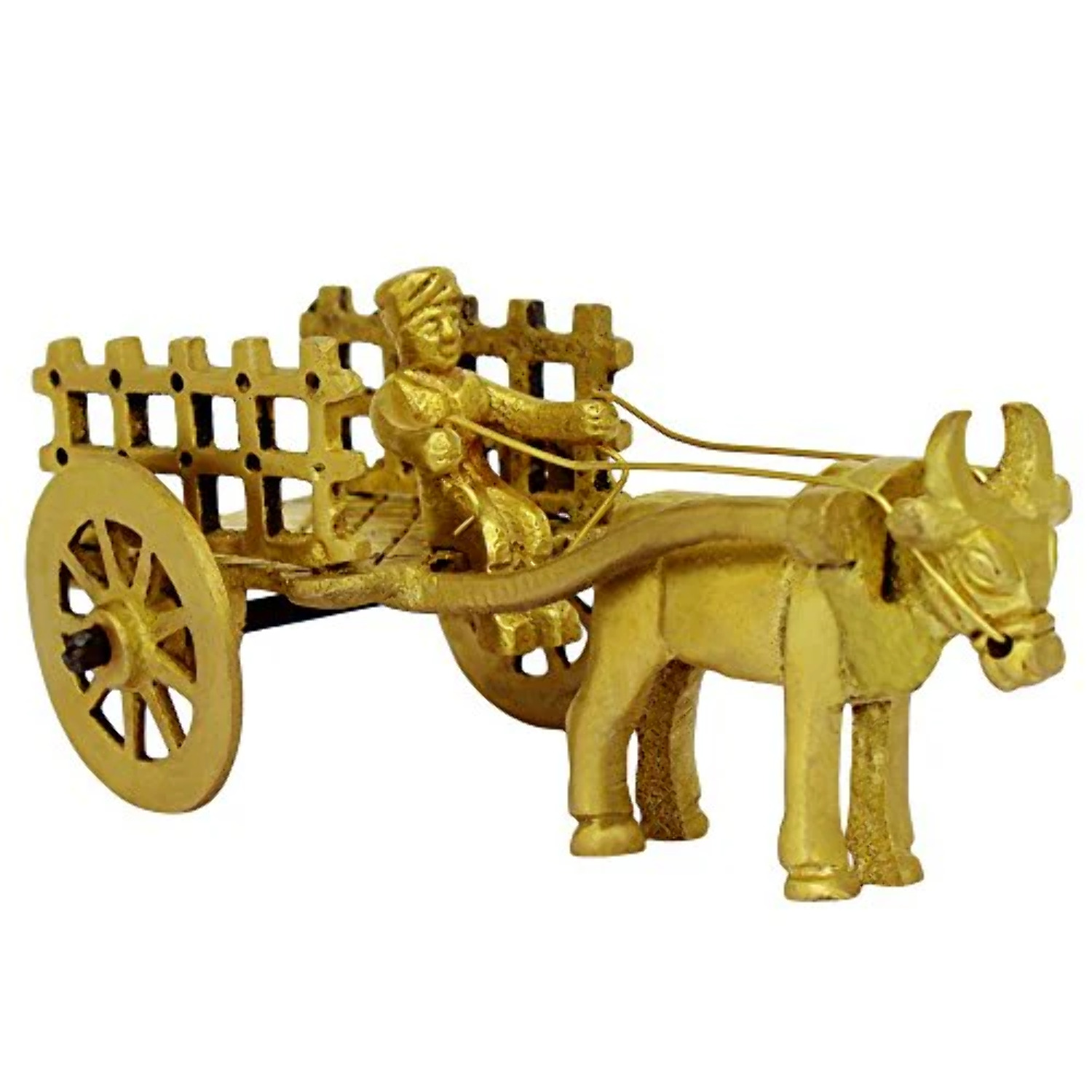 ITOS365 Brass Bull Cart Statue, Standard, Gold - Walmart.com