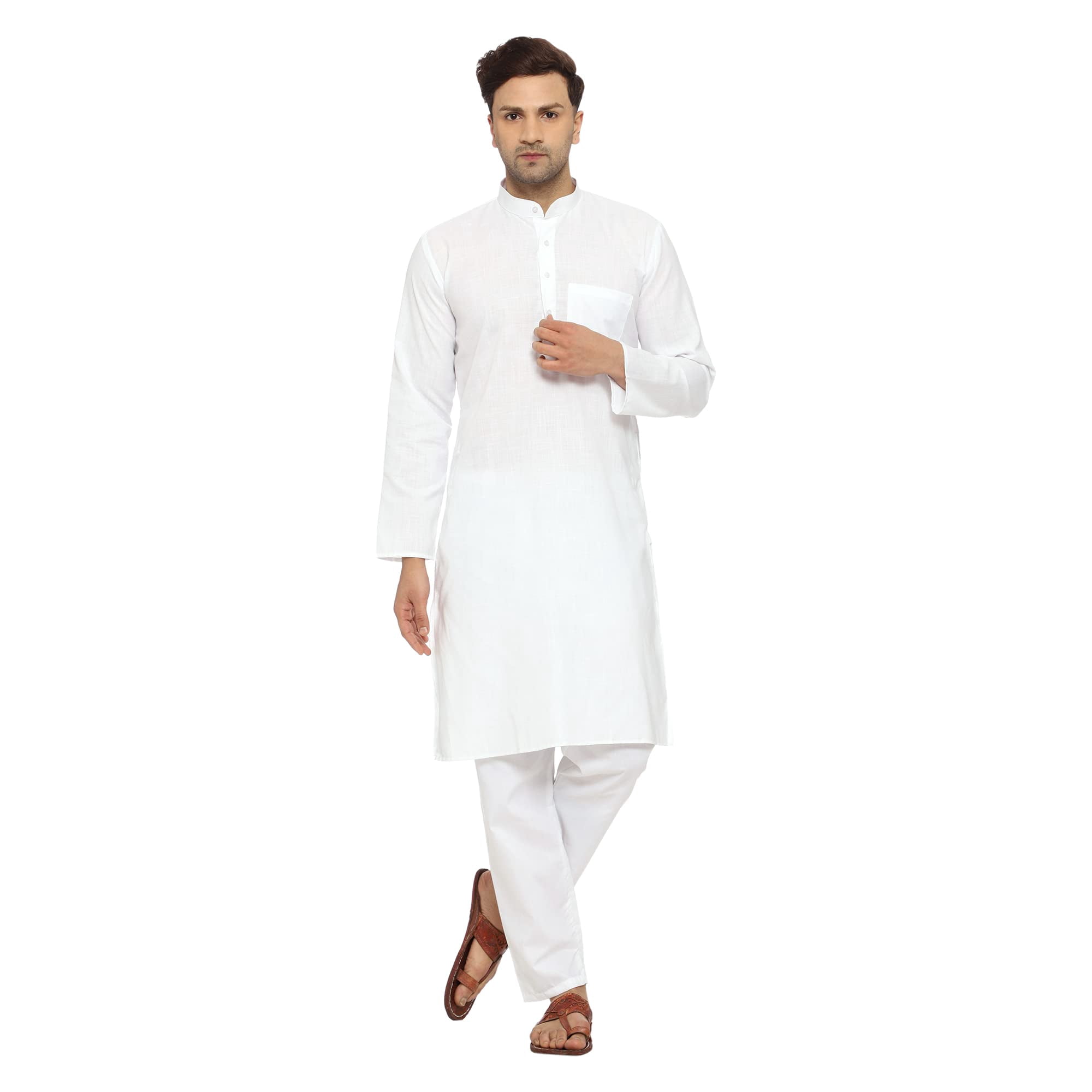ITOS365 Men Cotton Blend Kurta Pyjama Set Party Fashion Regular Ethinic ...