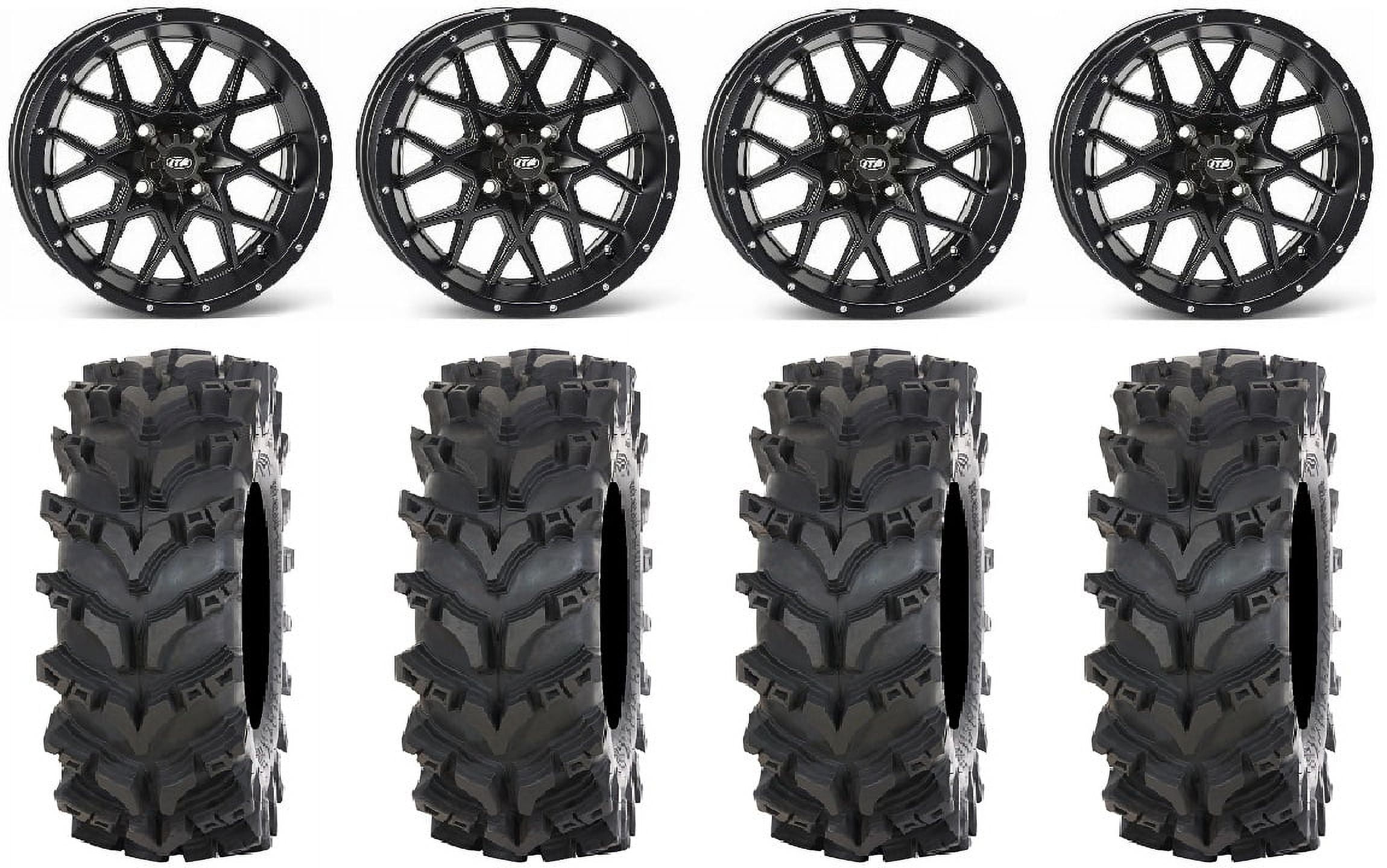 ITP Hurricane 12" Wheels Black 27" Out&Back Max Tires Sportsman RZR ...