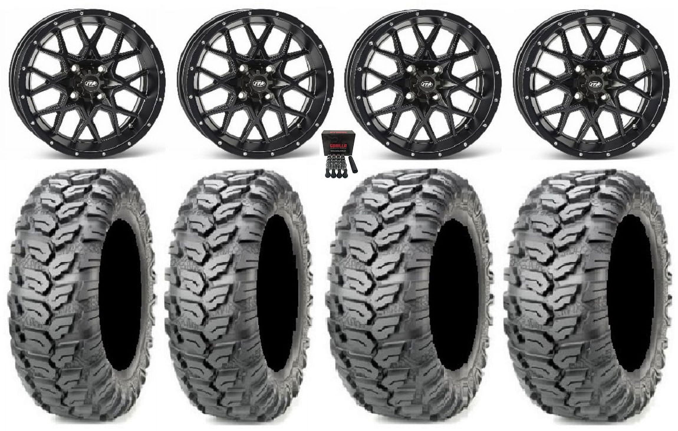 ITP Hurricane 14" Wheels Black 26" Ceros Tires Yamaha Viking Wolverine ...