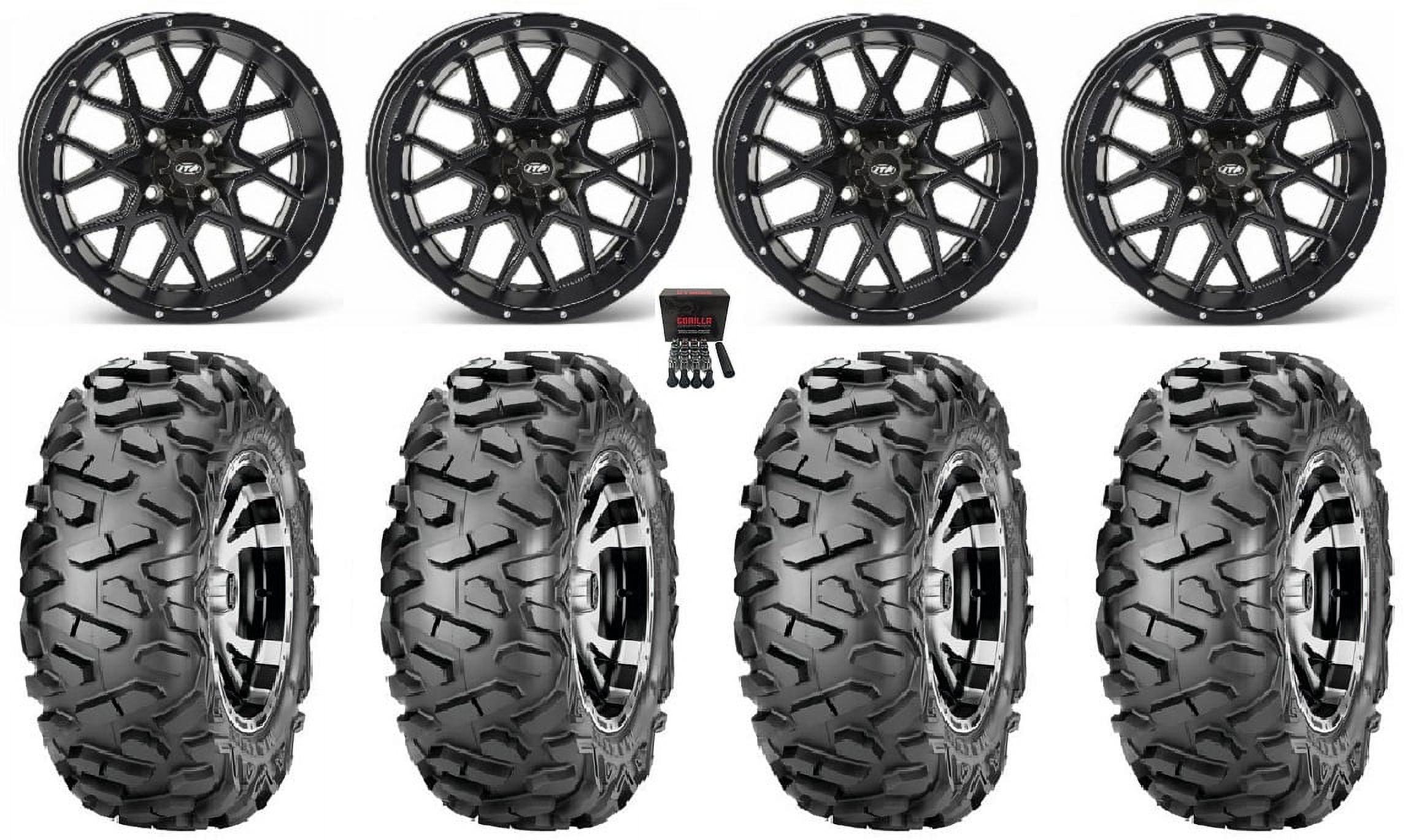 ITP Hurricane 14" Wheels Black 28" BigHorn Tires Yamaha Viking ...