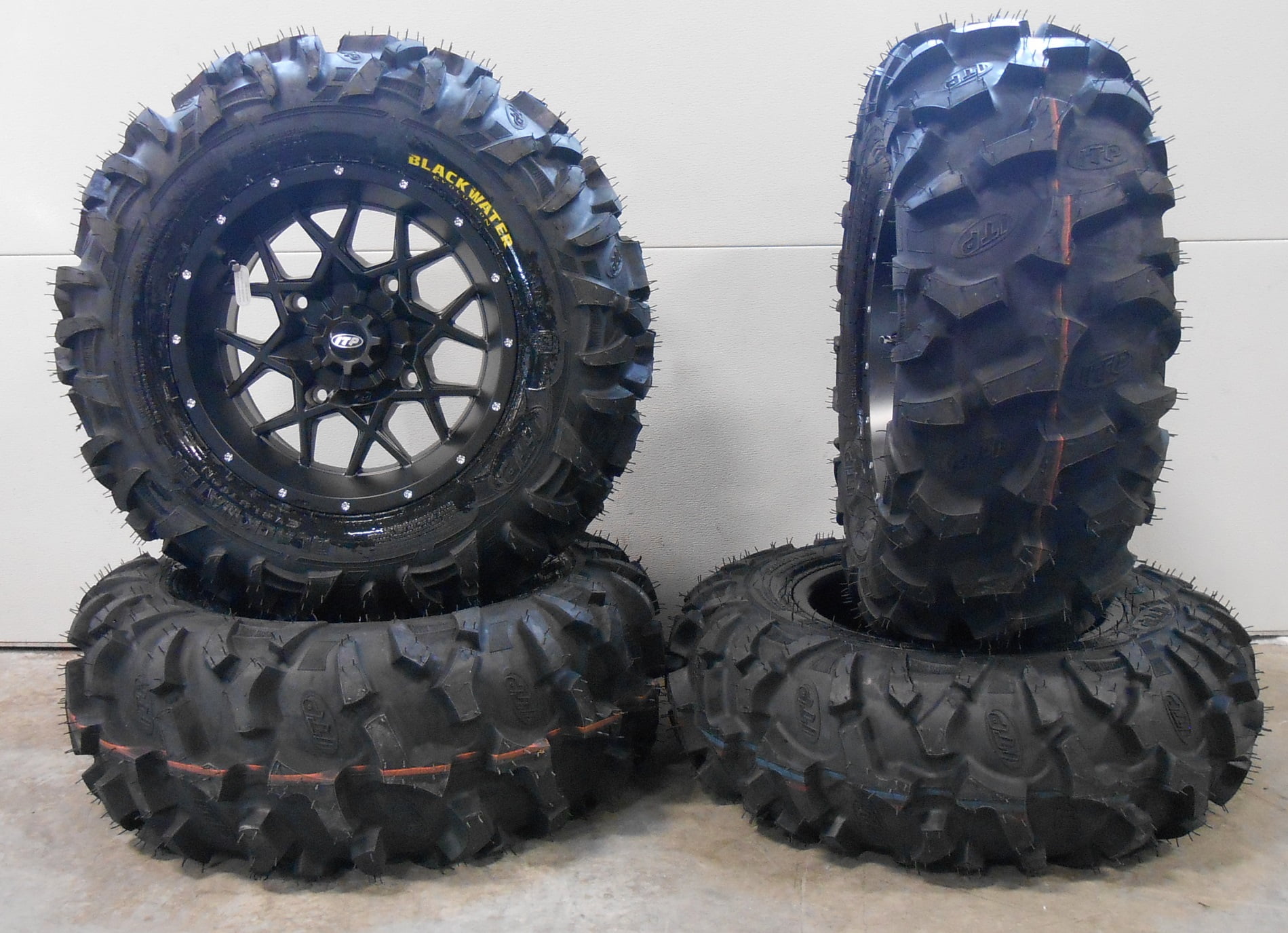 ITP Hurricane 14" Wheels Black 28" Blackwater Tires Sportsman RZR Ranger - Walmart.com