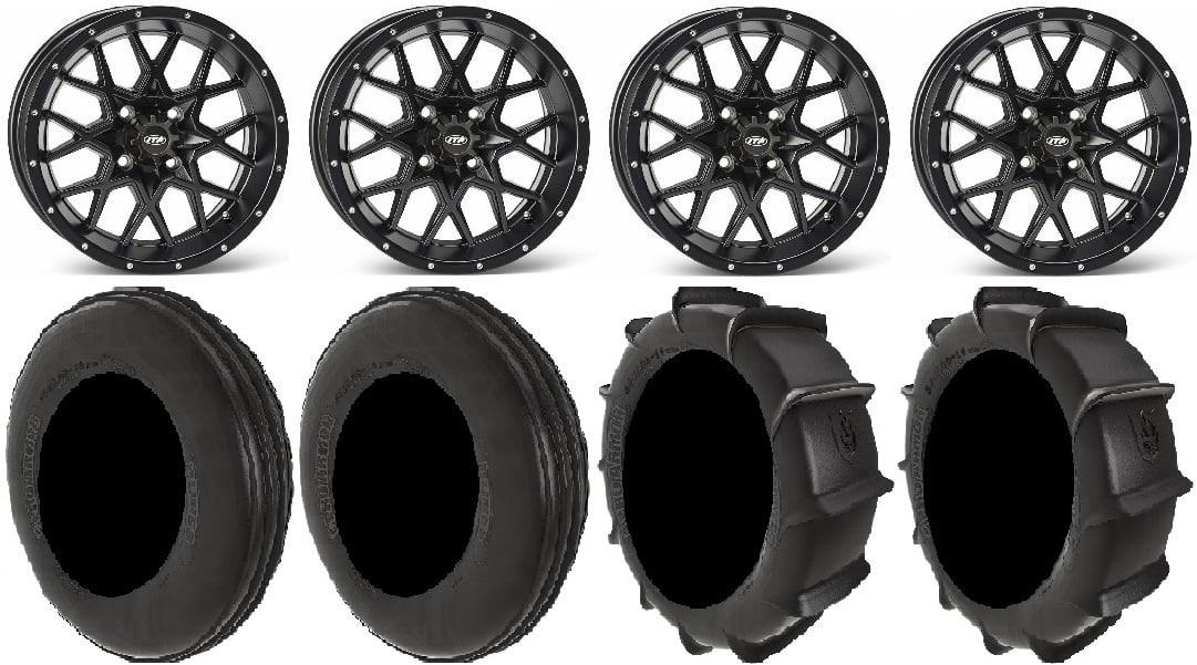 ITP Hurricane 14" Wheels Black 28" Dune Tires Can-Am Maverick X3 ...