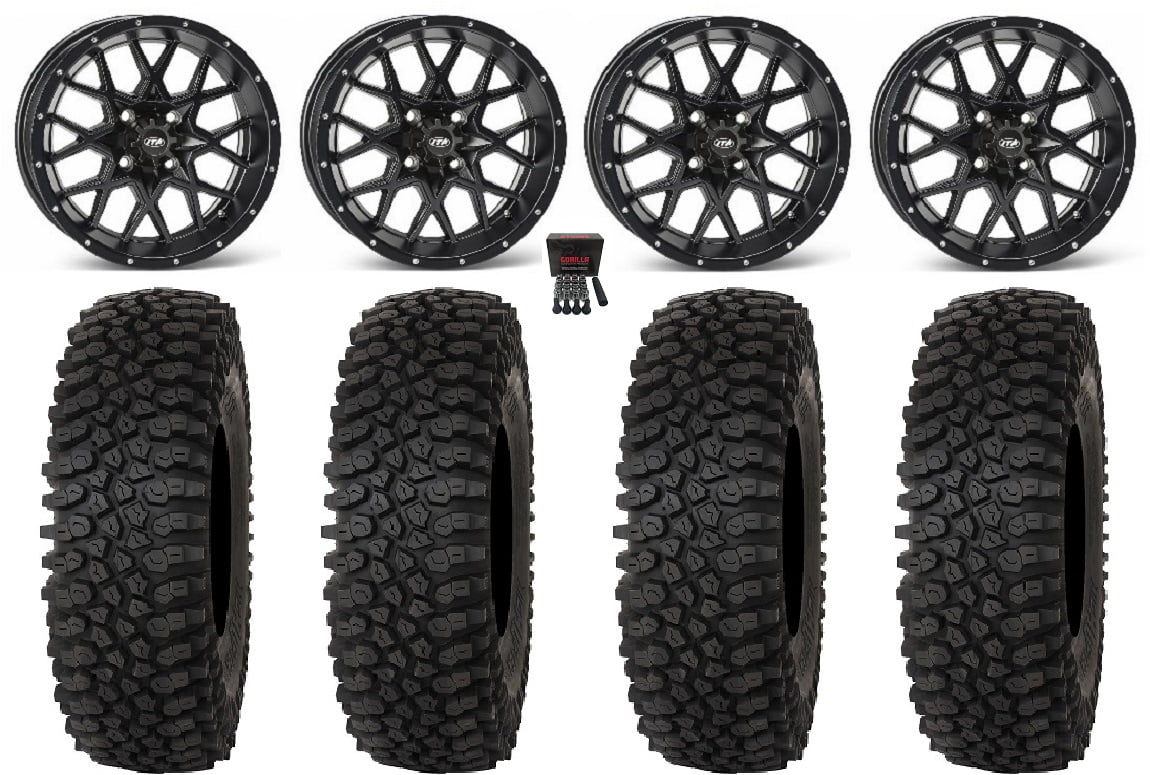 ITP Hurricane 14" Wheels Black 28" Roctane ST Tires Polaris RZR XP 1000 ...