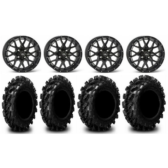 ITP Hurricane 14" Wheels Black 28" Swamp Lite Tires Honda Pioneer ...