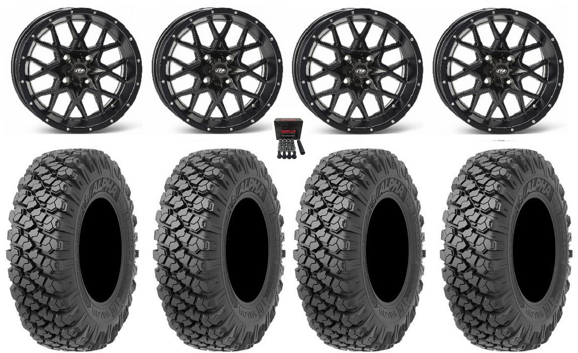 ITP Hurricane 14" Wheels Black 30" Alpha Tires Can-Am Commander ...