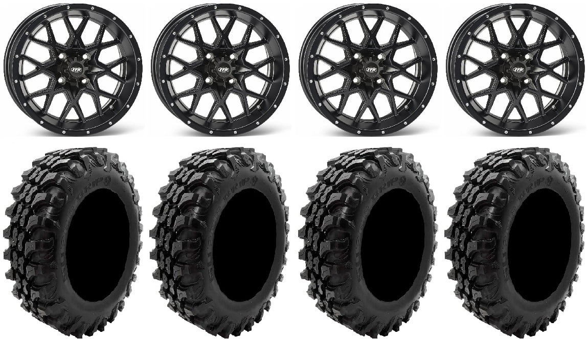 ITP Hurricane 14" Wheels Black 30" K9 XT Tires Polaris RZR XP 1000 ...