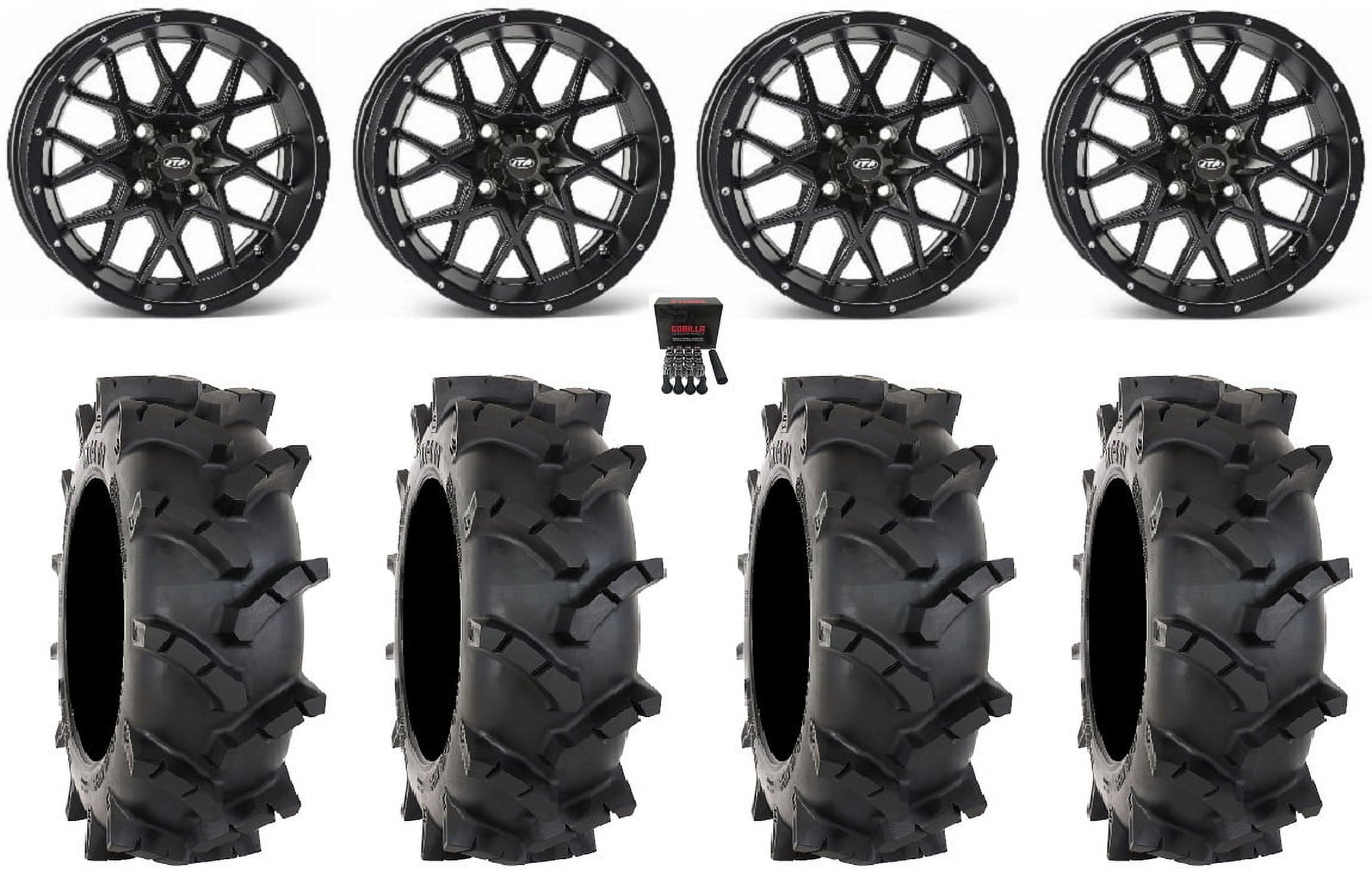 ITP Hurricane 14" Wheels Black 30" MT410 Tires Can-Am Maverick X3 ...