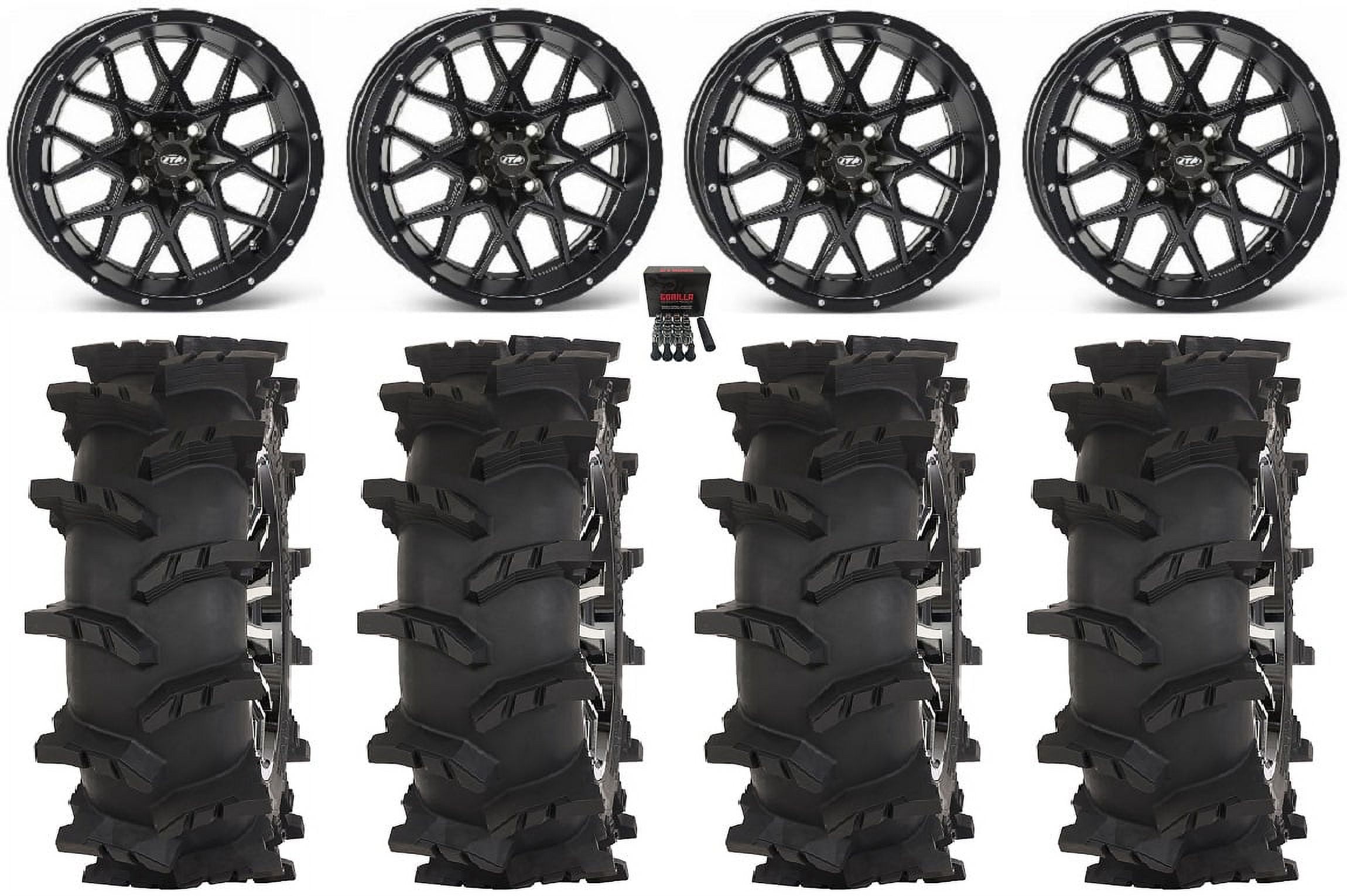 ITP Hurricane 14" Wheels Black 30" Outlaw Max Tires Polaris RZR XP 1000 ...