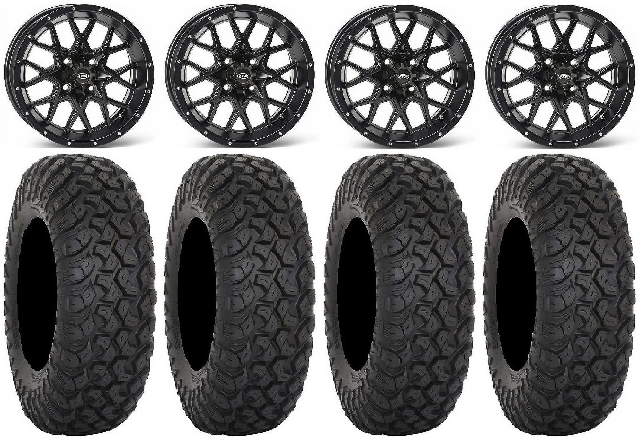 ITP Hurricane 14" Wheels Black 30" RT320 Tires Yamaha Viking Wolverine ...