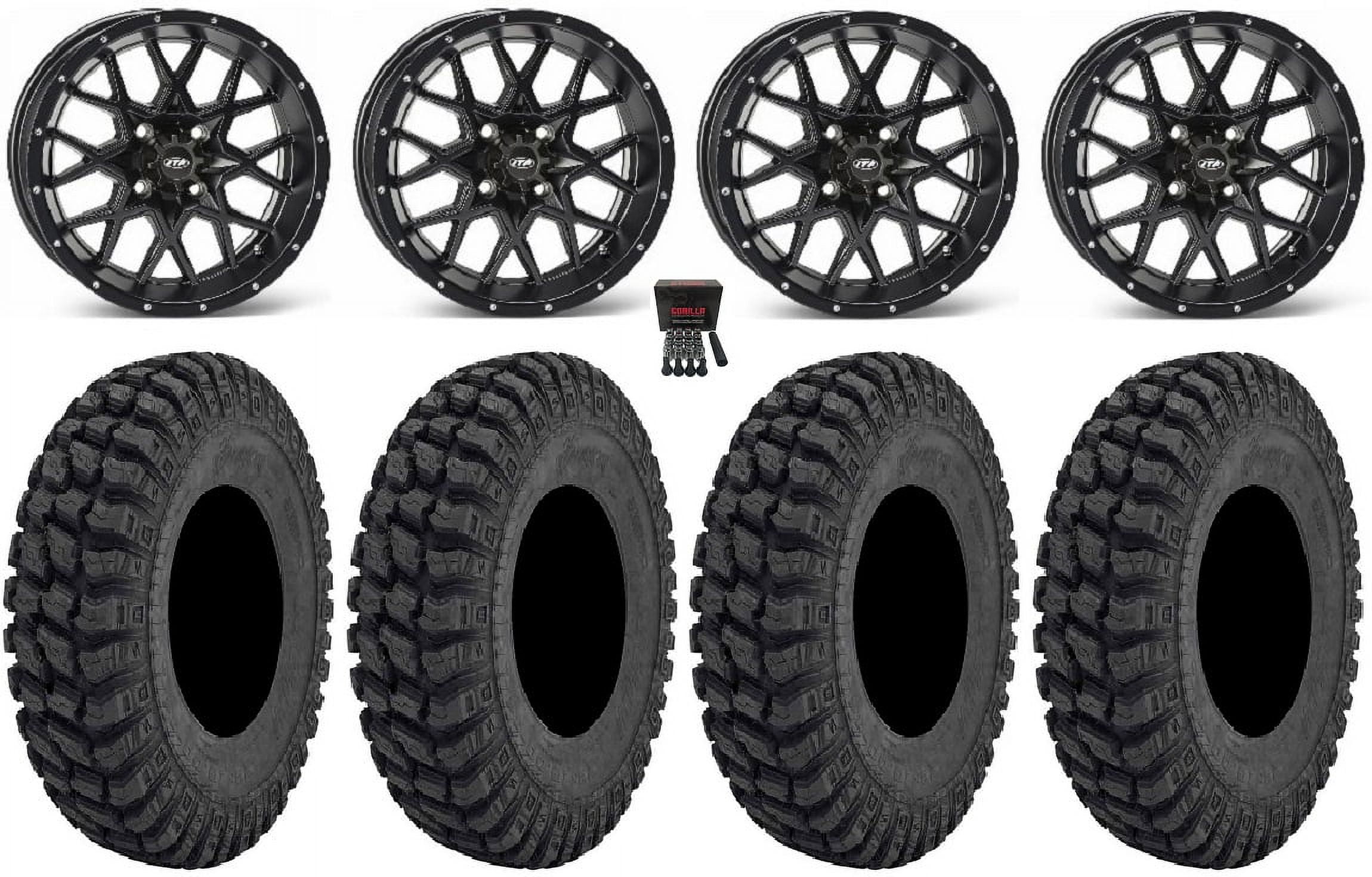 ITP Hurricane 14" Wheels Black 30" Warrior AT Tires Honda Foreman ...