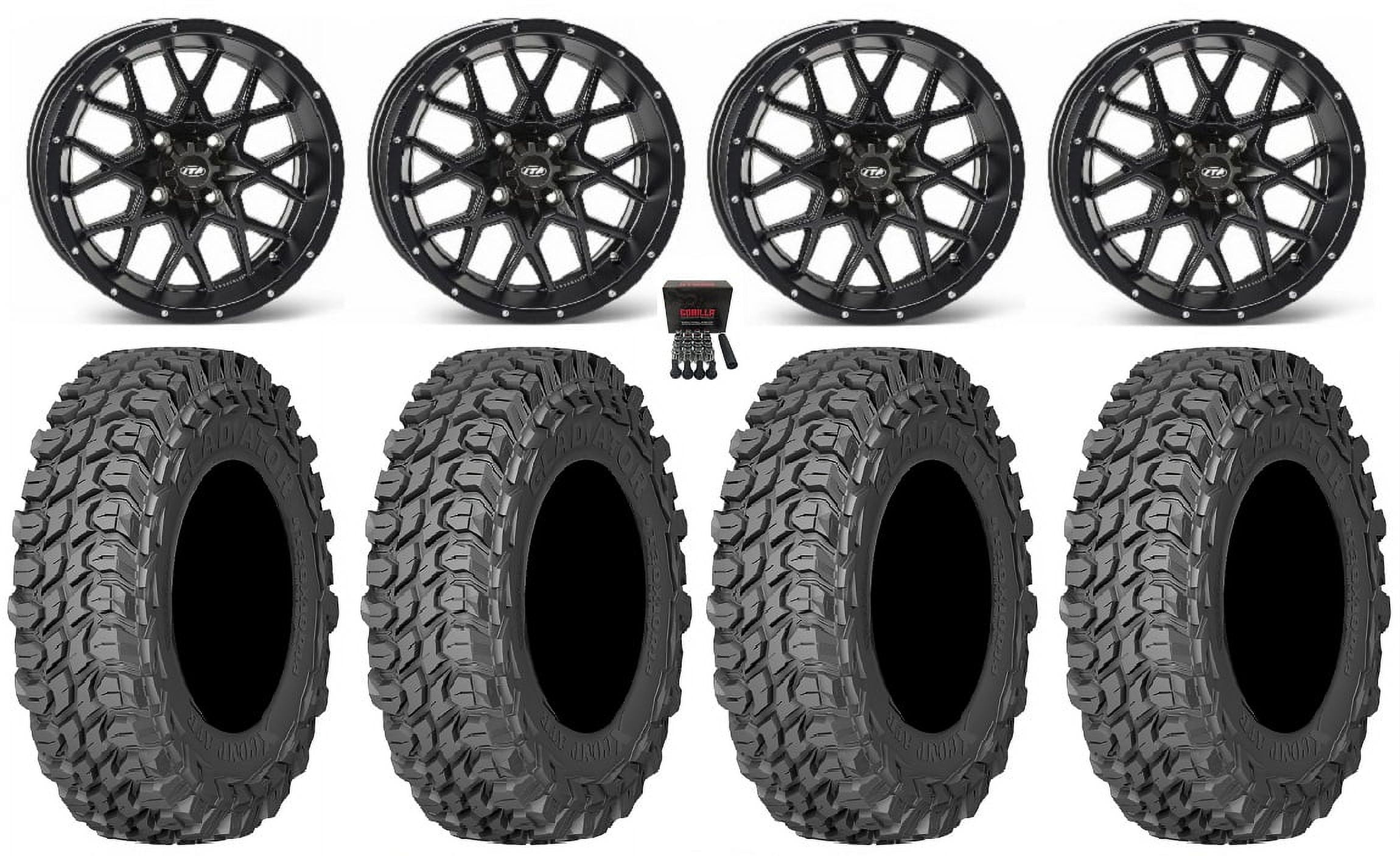 ITP Hurricane 14" Wheels Black 32" X Comp ATR Tires Yamaha Viking ...