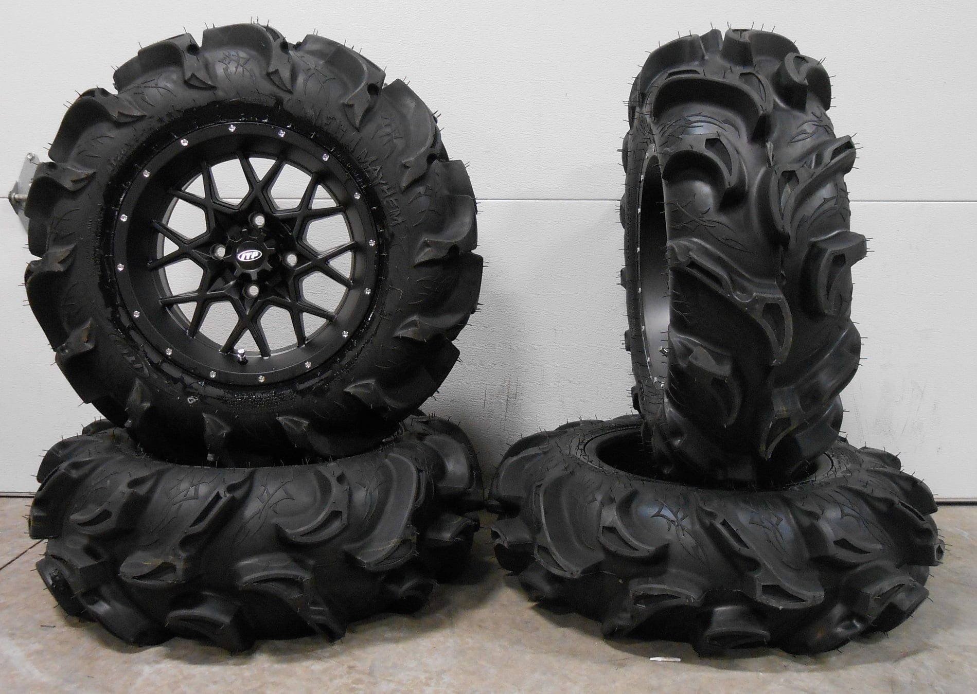 ITP Hurricane 14" Wheels Blk 28" Mega Mayhem Tires Sportsman RZR Ranger ...