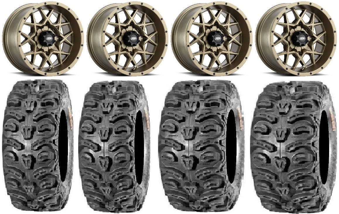 ITP Hurricane 14" Wheels Bronze 26" Bear Claw HTR Tires Kawasaki Mule ...