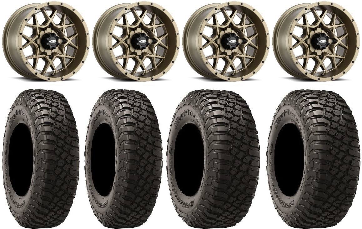 ITP Hurricane 14" Wheels Bronze 27" BFG KM3 Tires Yamaha Viking ...