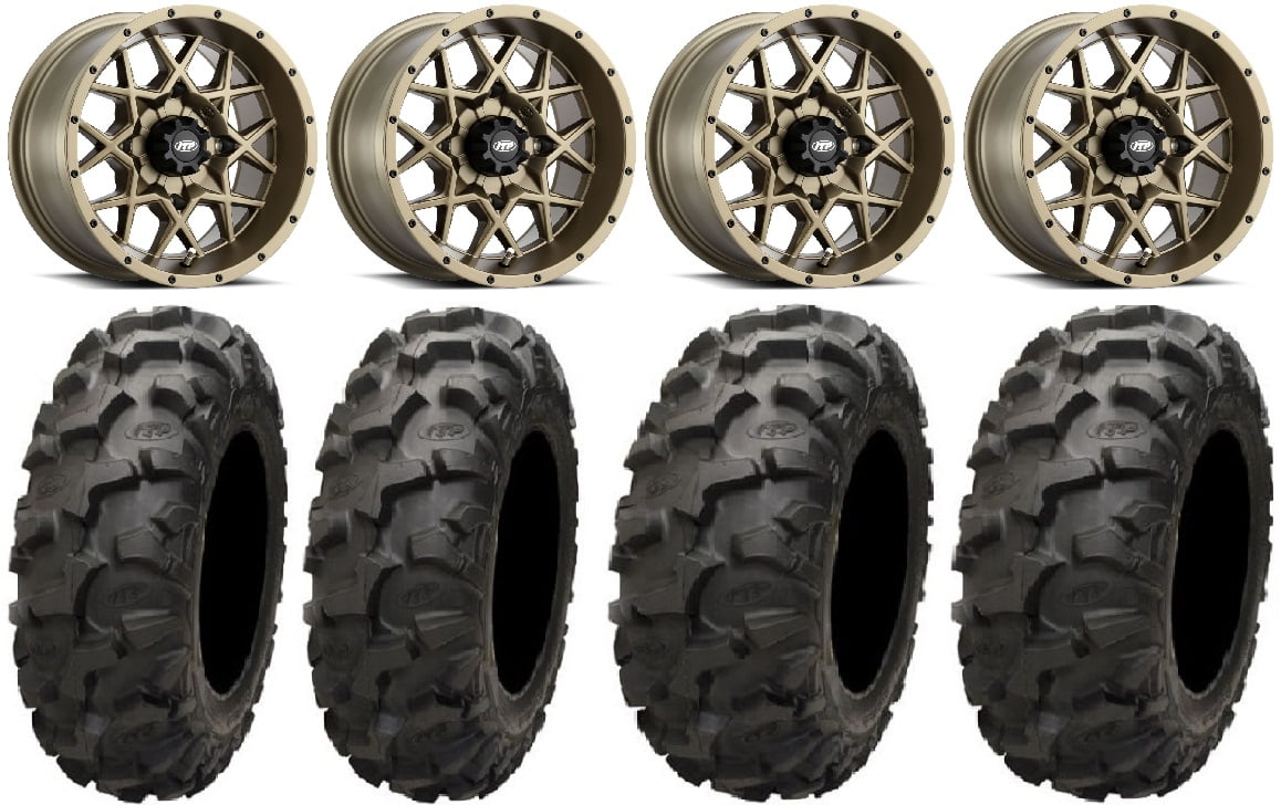 ITP Hurricane 14" Wheels Bronze 27" Blackwater Tires Sportsman RZR ...