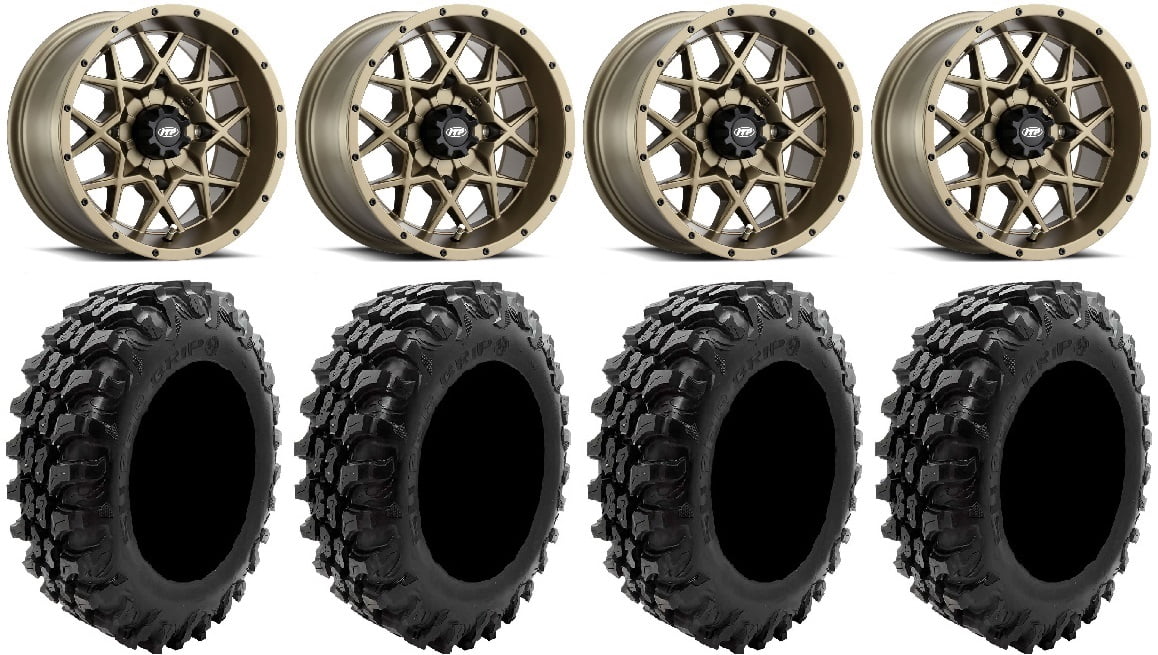 ITP Hurricane 14" Wheels Bronze 27" K9 XT Kev Tires Can-Am Maverick X3 ...