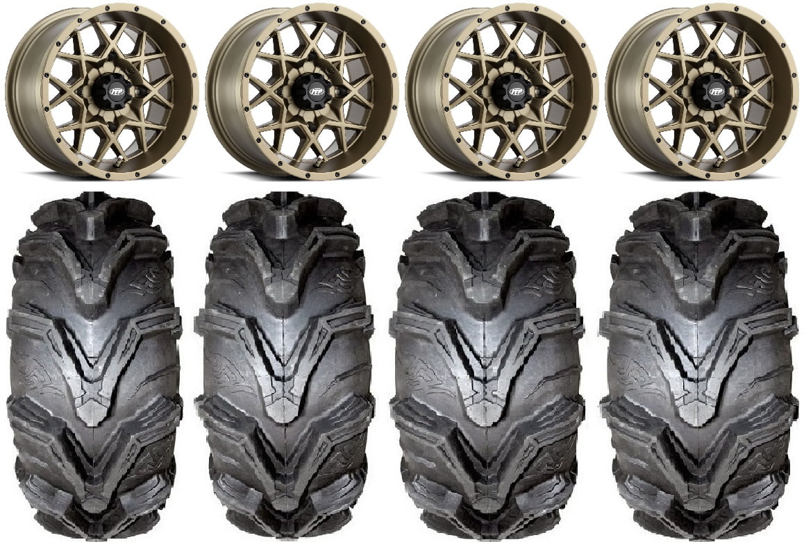 ITP Hurricane 14" Wheels Bronze 27" MotoMax Tires Yamaha Viking ...
