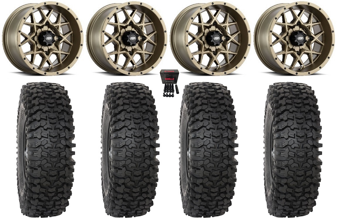 ITP Hurricane 14" Wheels Bronze 27" RC500 Tires Yamaha Viking Wolverine ...