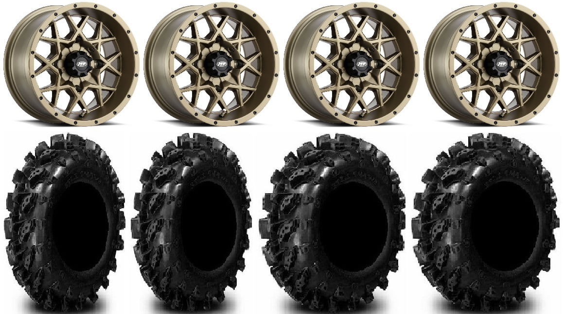 ITP Hurricane 14" Wheels Bronze 27" Swamp Lite Tires Honda Pioneer ...
