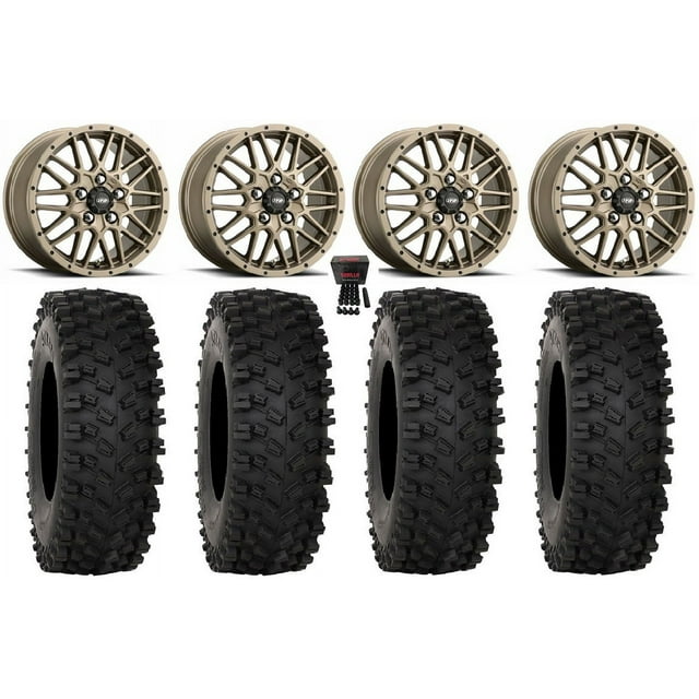 ITP Hurricane 14" Wheels Bronze 28" ATX470 Tires Honda Rincon Yamaha ...