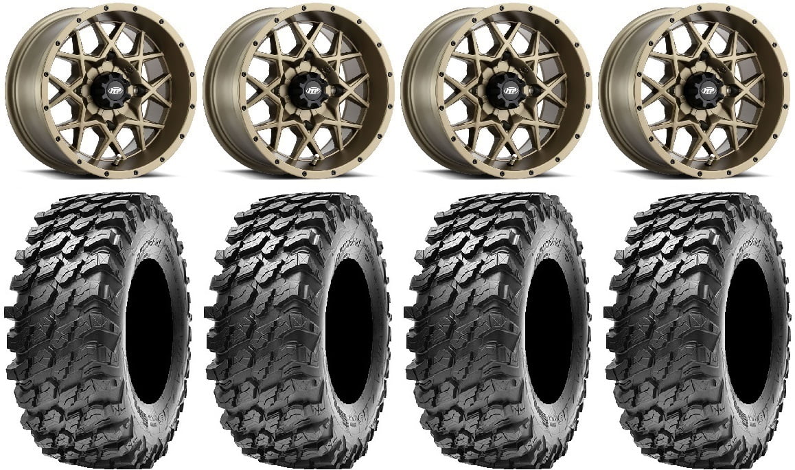ITP Hurricane 14" Wheels Bronze 28" Rampage Tires Can-Am Maverick X3 ...