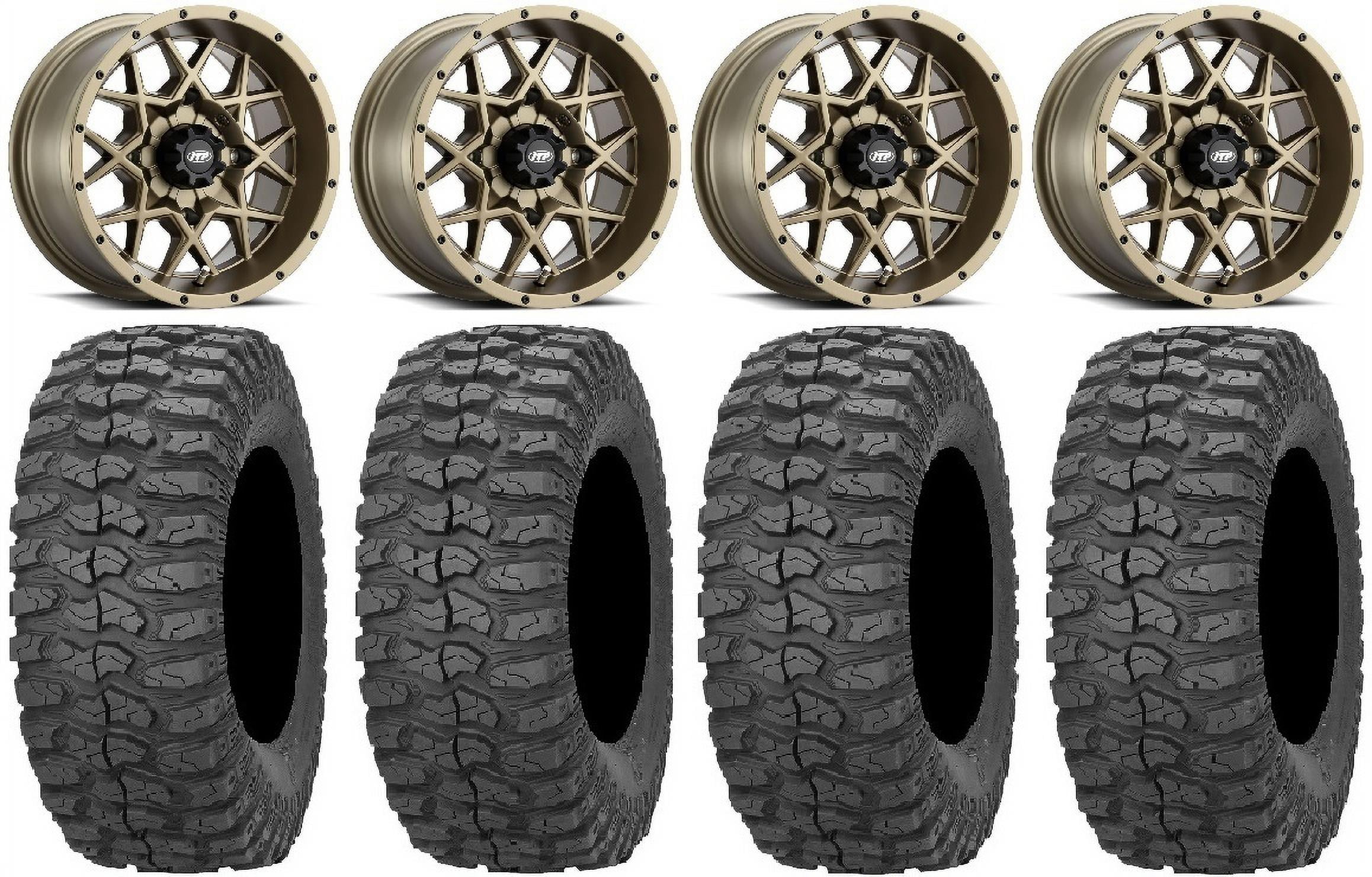 ITP Hurricane 14" Wheels Bronze 28" Rock-A-Billy Tires Honda Rincon ...