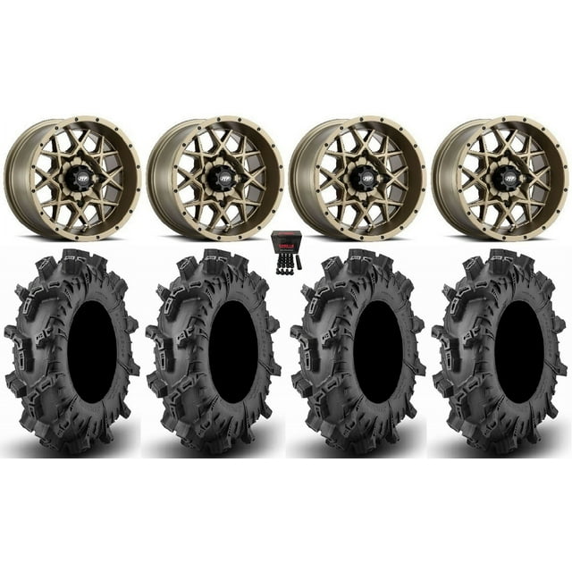 ITP Hurricane 14" Wheels Bronze 28" Terminator Max Tires Sportsman RZR ...