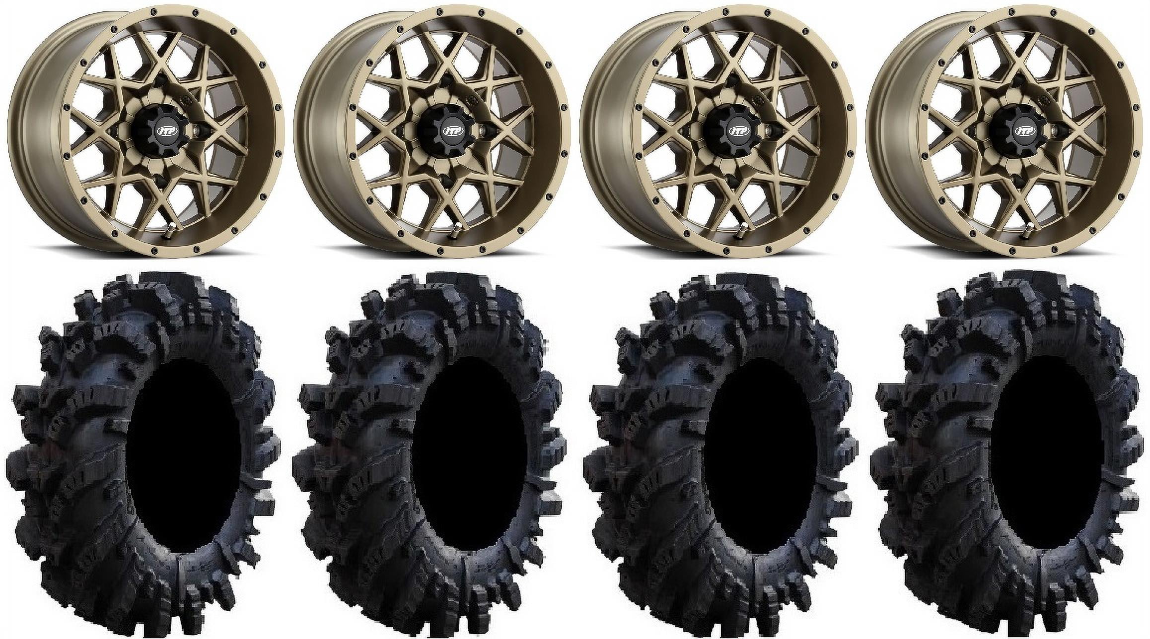 ITP Hurricane 14" Wheels Bronze 30" Intimidator Tires Yamaha Viking ...
